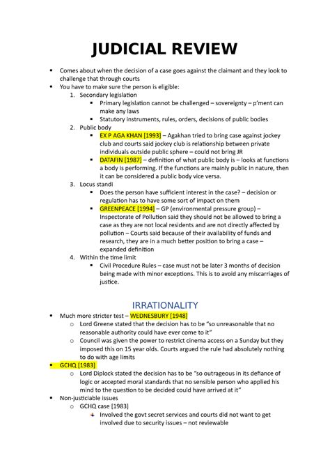 Judicial Review Case