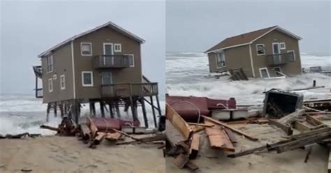 Casa Es Devorada Por El Mar En Carolina Del Norte Video