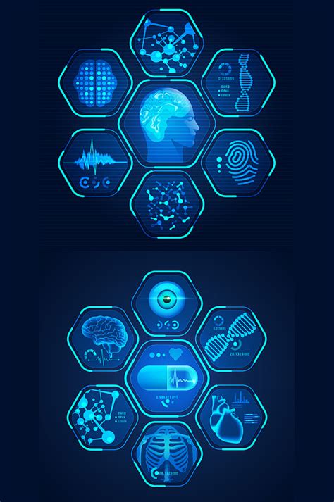 生物科技基因科技矢量插画元素