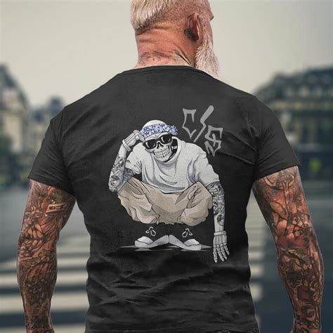 Cholo Chicano Tattoo Cool Mexican Gangster Skeleton Mexico Mens T