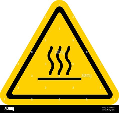 Triangular Sign Danger Hot Surfaces Inside Avoid Contact Burn Stock
