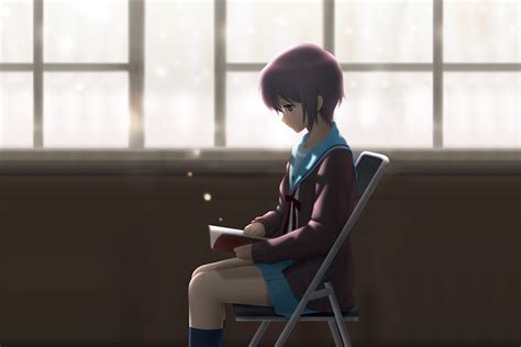 Anime Sitting In Chair Side View