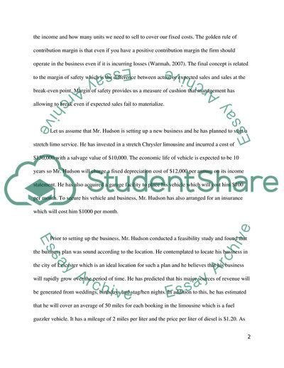 Break Even Analysis Assignment Example Topics And Well Written Essays 1500 Words