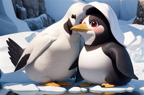 Premium Photo A Cute Fat Penguin Illustration Generative Ai