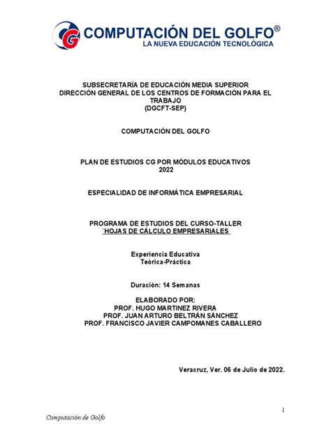 M5 Programa Modulo Excel Pdf Hoja De Cálculo Conocimiento