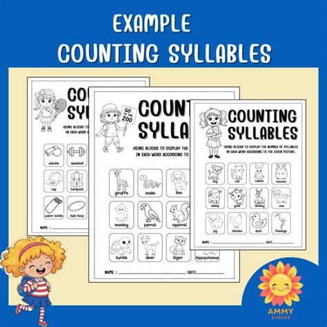 Counting Syllables Worksheets Morning Work Syllable Activities By