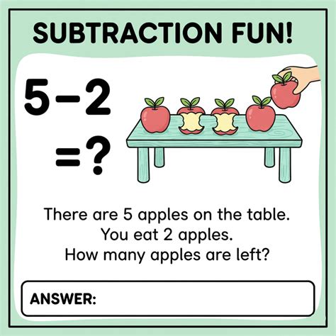 Subtraction Word Problems Within 5 Worksheets Free Image And Pdf