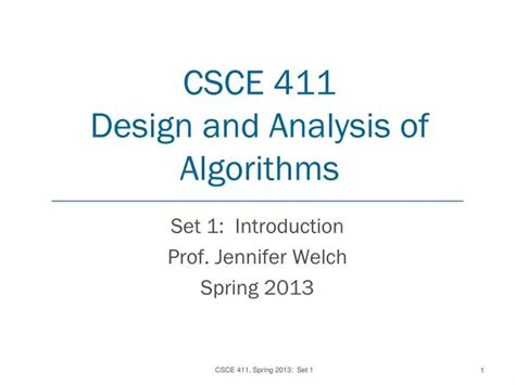 Ppt Csce 411 Design And Analysis Of Algorithms Powerpoint