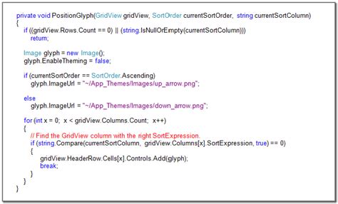 Fancy Gridview Sorting