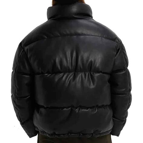 Leather Puffer Jacket Mens Buy Leather Down Jacket And Coat