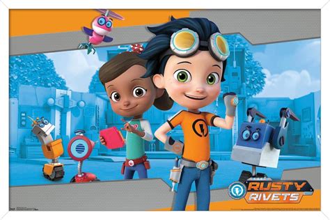 Trends International Nickelodeon Rusty Rivets Blue Wall