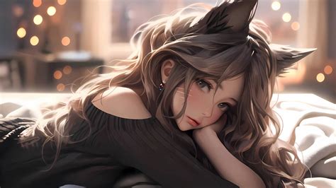 猫耳朵动漫美女 趴在床上的高颜值美女插画壁纸图片 千星图壁纸 高清电脑桌面壁纸图片大全 Wallhaven 彼岸壁纸