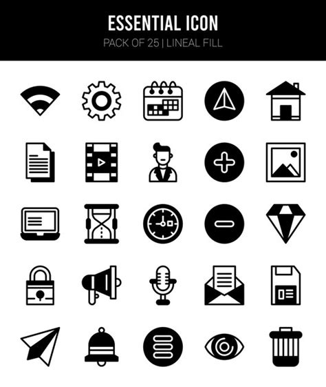 Premium Vector Essential Lineal Fill Icons Pack Vector Illustration Premium Vector Essential Lineal Fill Icons Pack Vector Illustration