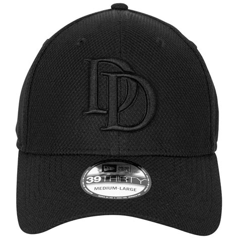 Adult Daredevil Logo Black On Black New Era 39thirty Fitted Hat Small