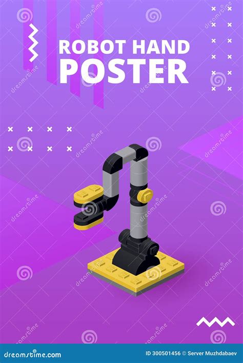 Poster With Robot Hand For Print And Design Vector Illustration Stock
