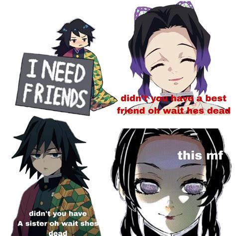 But Giyuu Isnt Youre Nvm Giyu And Shinobu Meme Giyu With Nezuko