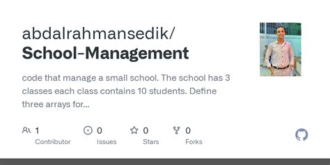 Github Abdalrahmansedikschool Management Code That Manage A Small School The School Has 3