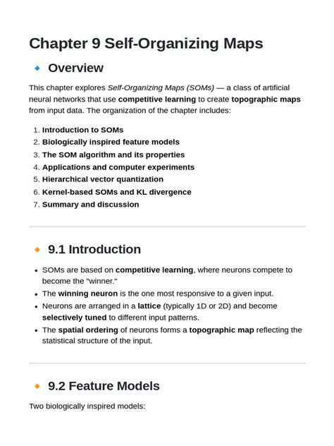 Chapter 9 Self Organizing Maps Pdf Applied Mathematics Algorithms