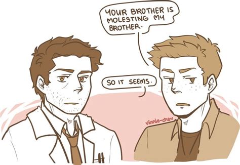 Pin By Britanybarrioshermitano On Destiel Supernatural Funny Funny Comics Supernatural Pictures