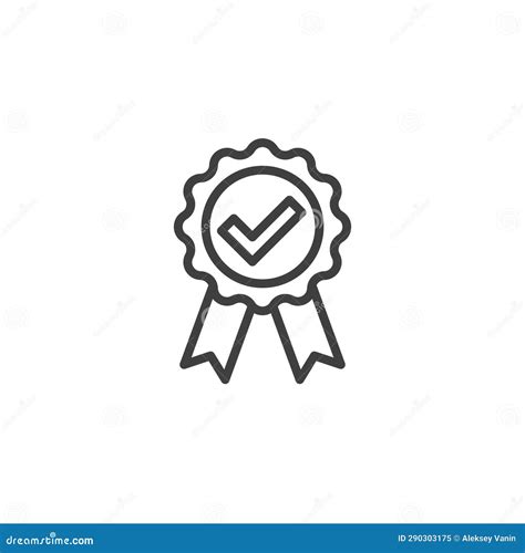 Quality Assurance Line Icon Stock Illustration Illustration Of Symbol Approve