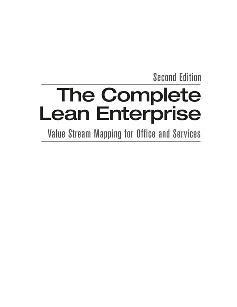 SOLUTION The Complete Lean Enterprise Value Stream Mapping For Office And Services Studypool