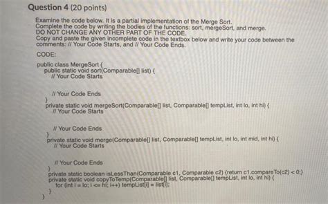 Solved Examine The Code Below It Is A Partial