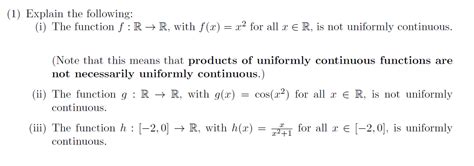 Solved Explain The Following The Function F R Rightarrow