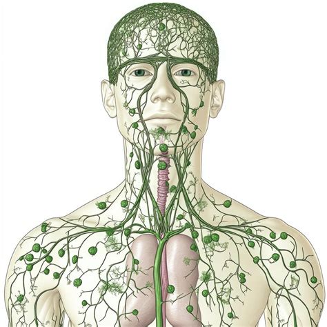 Human Lymphatic System Diagram Lymph Nodes And Vessels Premium Ai Generated Image