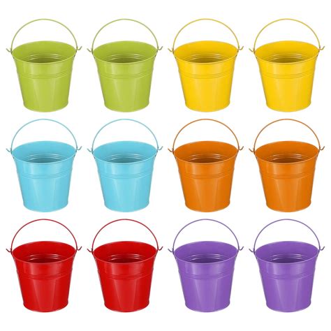 Small Metal Buckets With Handle Mini Galvanized Bucket Colorful Easter