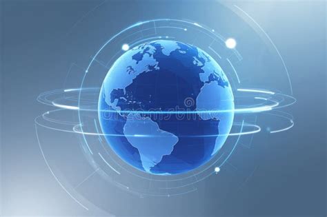 Translucent Earth Encircled By Digital Lines Symbolizing Global Connectivity Stock Illustration