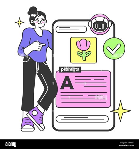 Young Female Prompt Engineer Writing A Prompt To A Artificial Neuron Network Artificial