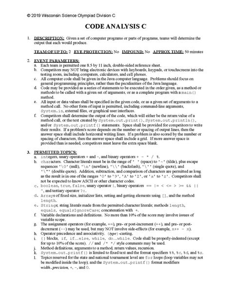 Filec Codeanalysis2019 Official Rulespdf Wiki