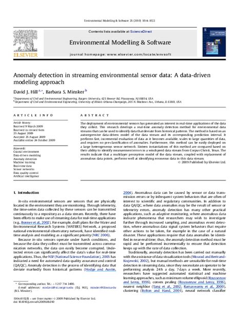 pdf anomaly detection in streaming environmental sensor data a data driven modeling approach