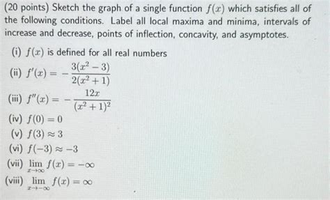 20 points sketch the graph of a single function