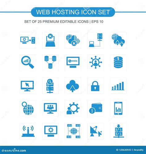 Web Hosting Icons Set Vector Stock Vector Illustration Of Icons Internet 120630945