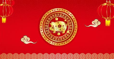 2019豬年燙金風金豬祥雲海報圖片素材，簡約 喜慶 大氣高清背景桌布圖案免費下載 Lovepik