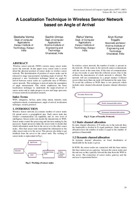 Pdf A Localization Technique In Wireless Sensor Network Based On Angle Of Arrival
