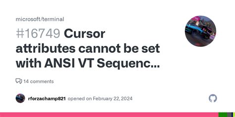 Cursor Attributes Cannot Be Set With Ansi Vt Sequences Before Any User