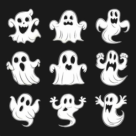 Spooky Ghost Vector Halloween Ghost Vector Bundle Premium Ai