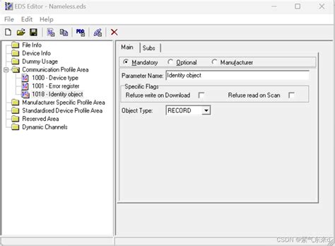 利用eds editor生成canopen 设备eds文件 canopen eds editor csdn博客