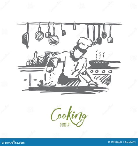 Cooking Chef Food Meal Concept Hand Drawn Isolated Vector Stock Vector Illustration Of