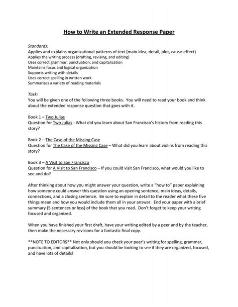 How To Write An Extended Response Paper