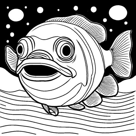 Basic Blobfish Coloring Page Lulu Pages