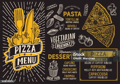 레스토랑에 대 한 피자 메뉴 음식 템플릿 그래픽 손으로 그린 낙서 파스타에 대한 스톡 벡터 아트 및 기타 이미지 파스타 포스터 낙서 드로잉 Istock