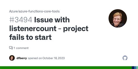Issue With Listenercount Project Fails To Start · Issue 3494 · Azure