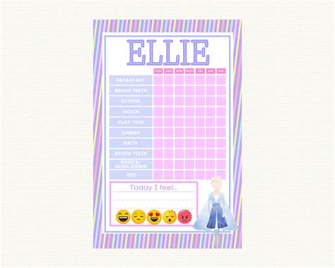 Elsa Daily Routine Chore Chart Etsy