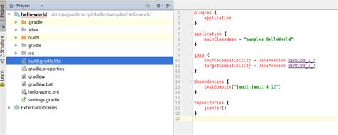 Gradle Kotlin Hello World Buildgradlekts File Marked Red Kotlin