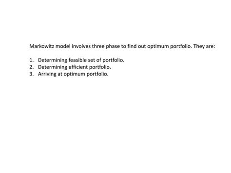 Portfolio Optimisation Ppt