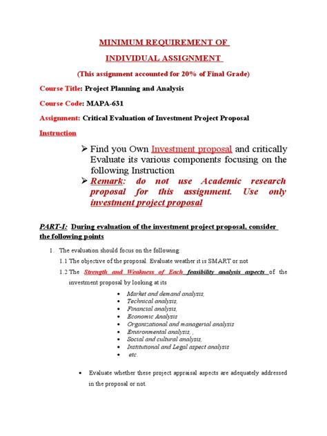Brief Instruction Regading Individual Assignment Pdf Feasibility