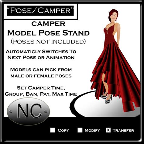 Second Life Marketplace Nc Multi Pose Camper Transfer Permission